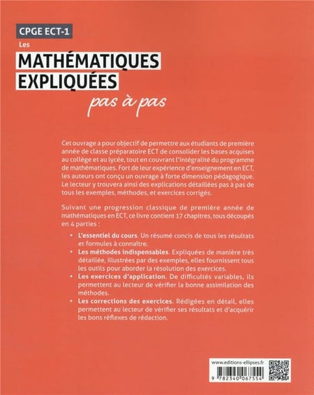Les mathématiques expliquées pas à pas : cpge ect-1 - programme 2021 : Adrien Fontaine,Alexandre ...