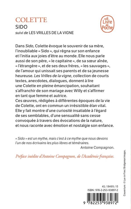 Sido - les vrilles de la vigne : Colette - 2253938971 - Livres de poche ...