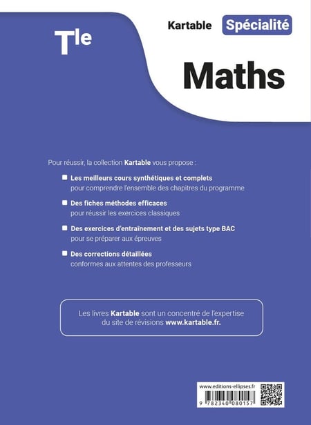Kartable : spécialité mathématiques - terminale (édition 2023 ...