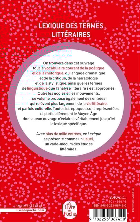 Lexique des termes littéraires : Michel Jarrety,Collectif - 2253067458 ...