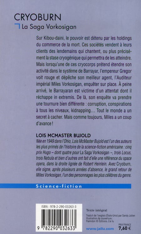 La saga Vorkosigan Tome 19 : Cryoburn : Lois Mcmaster Bujold ...