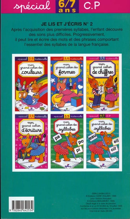 Mon grand cahier des syllabes - niveau 2 : Jacques Beaumont ...