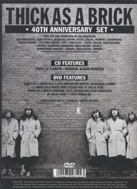 Thick As A Brick - 40th Anniversary Special Edition : Jethro Tull - Pop ...