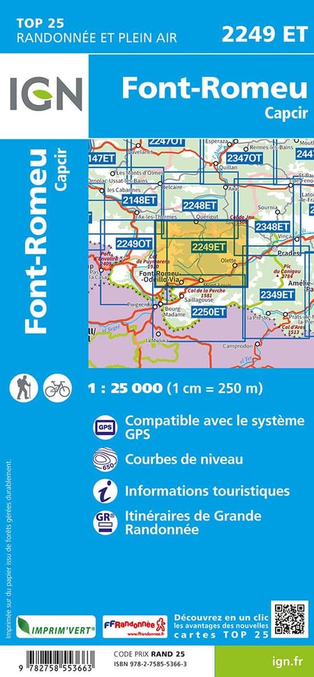 2249ET : Font-Romeu - Capcir (6e édition) : Collectif Ign - 275855366X ...