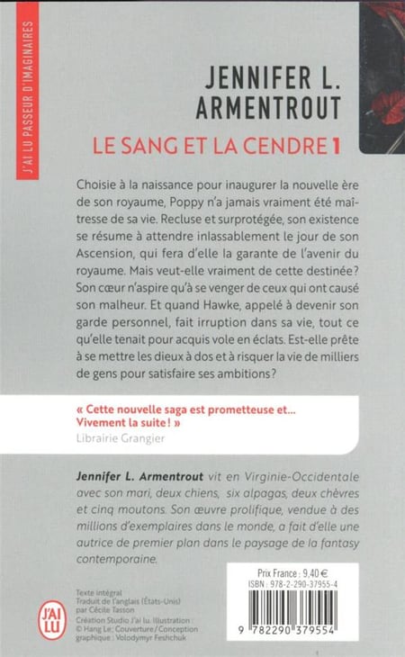 Le sang et la cendre Tome 1 : Jennifer L. Armentrout - 2290379557 - Thrillers | Cultura