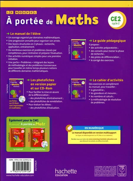 Le nouvel à portée de maths : mathématiques - CE2 - livre de l'élève ...