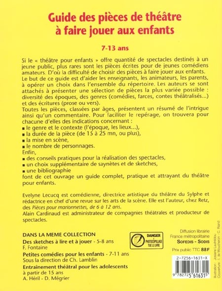 Iad - guide des pieces de theatre a faire jouer aux enfants 7-13 ans ...
