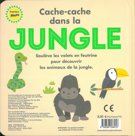 Cache-cache dans la jungle : Fhiona Galloway - Livres pour enfants dès 3 ans | Cultura