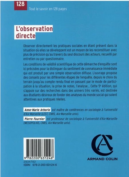 L'observation directe (5e édition) : Pierre Fournier,Anne-Marie Arborio ...