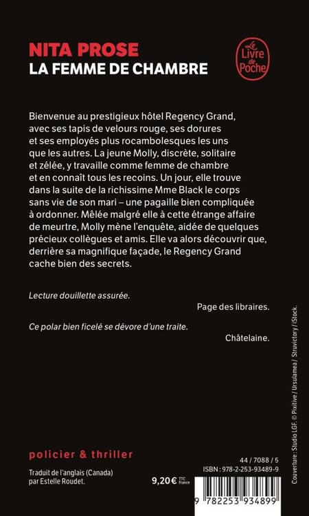 La femme de chambre : Nita Prose - 2253934895 - Livres de poche | Cultura