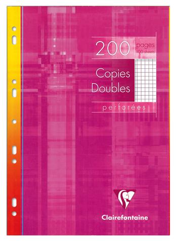 Copies doubles A4 21 x 29.7 cm - 200 pages petits carreaux ...