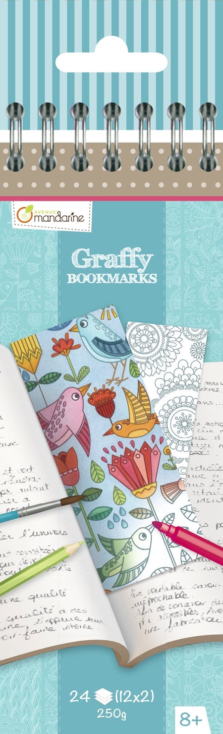 Graffy Bookmark, Mandala/Fleurs - Avenue Mandarine - Dessin - Coloriage | Cultura