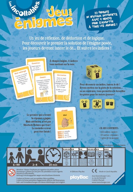 Jeu des énigmes avec les incollables Ravensburger - Jeux de société enfant | Cultura
