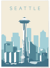Poster Seattle | A3 : 29,7x42cm- Imagerie Murale - Encadrement | Cultura