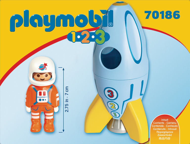 Fusée et astronaute - Playmobil PLAYMOBIL 1.2.3 - 70186 - Playmobil 1,2 ...