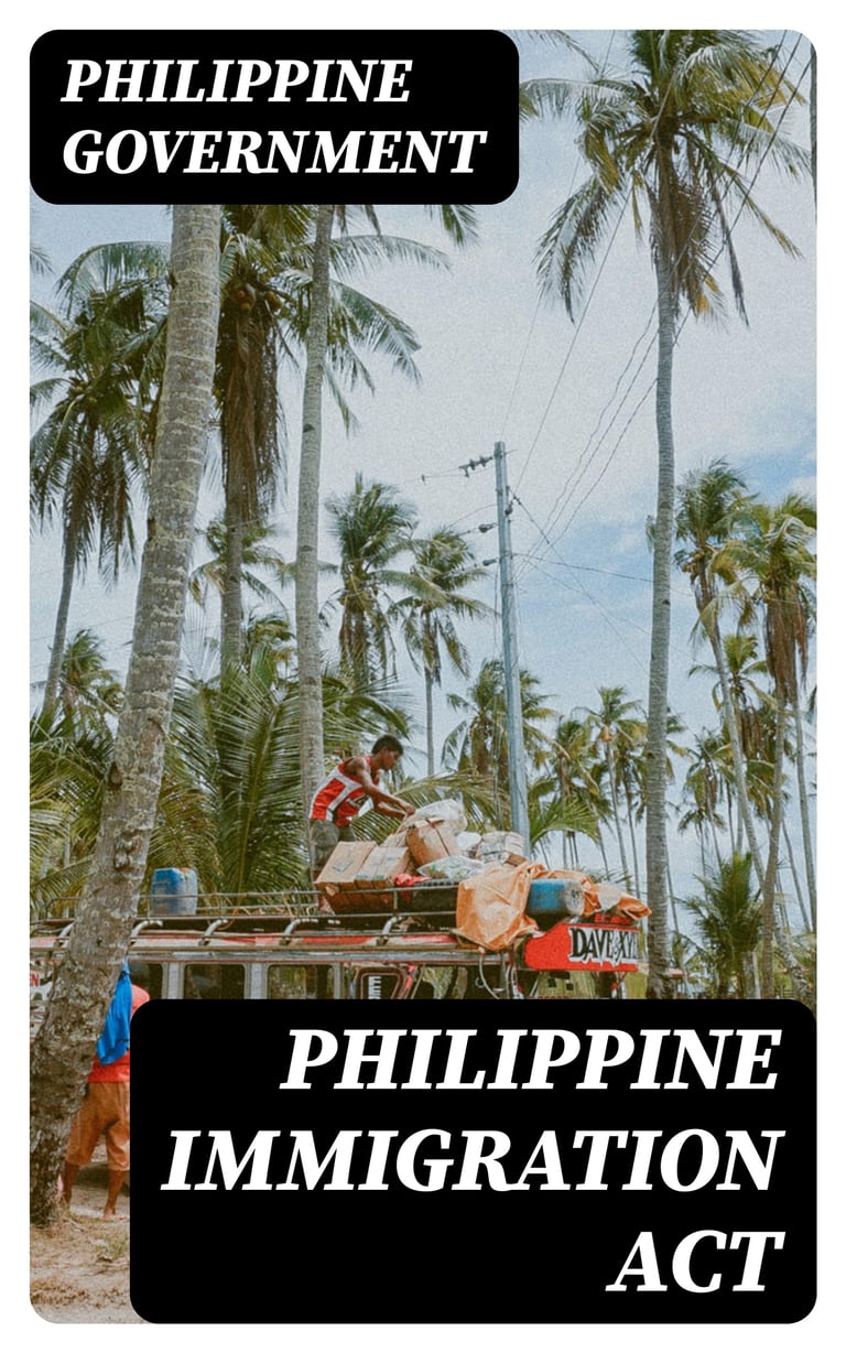 Philippine Immigration Act - 8596547090953 | Cultura
