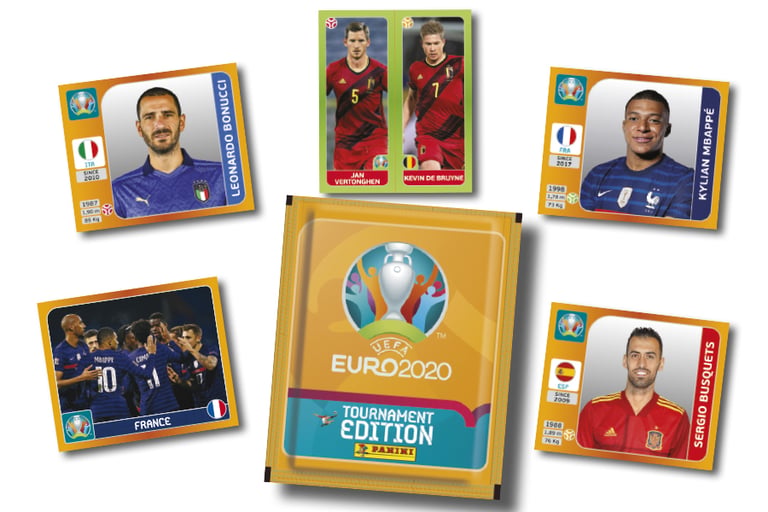 EURO 2020-21 STICKERS Boîte métal 8p - Stickers Panini - Jeux de récré ...