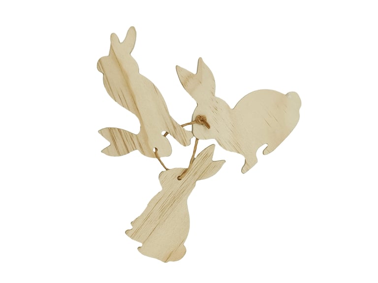 Set de 3 lapins en bois 10 cm – Créalia - Les Accessoires Déco | Cultura