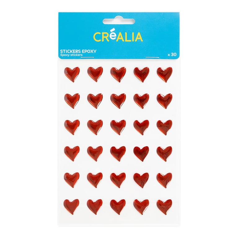 Stickers époxy cœurs rouges – Créalia - Stickers - Embellissement ...