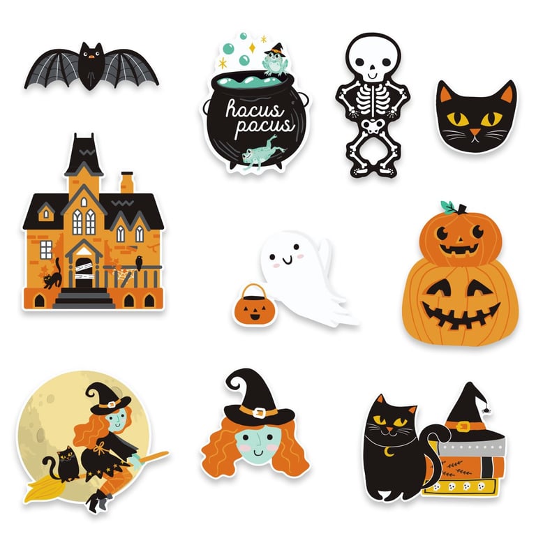 x20 Gommettes géantes Halloween - Créalia - Gommettes - Gommettes ...