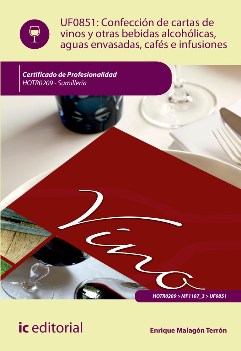 Confección De Cartas De Vinos Otras Bebidas Alcohólicas Aguas