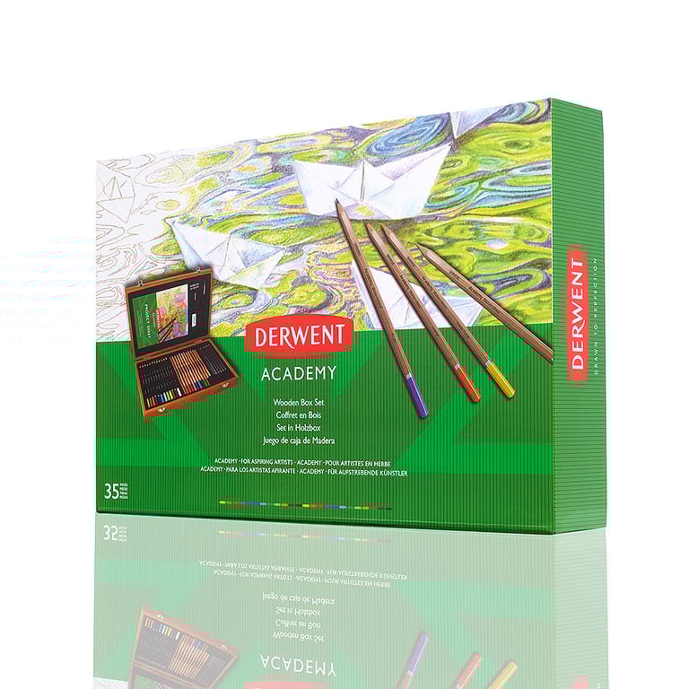 Coffret dessin en bois Academy Derwent - Coffrets crayons de couleur ...