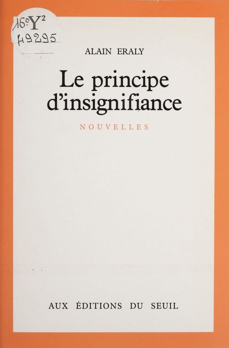 Le Principe d'insignifiance : Alain Eraly - 9782021252927 - Ebook ...