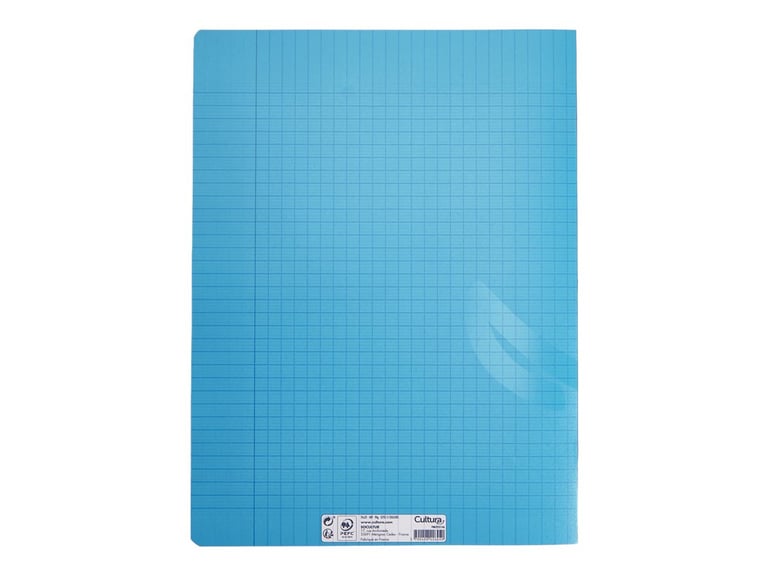 Cahier - 24 x 32 cm - 48 pages grands carreaux - Bleu clair - Cultura ...