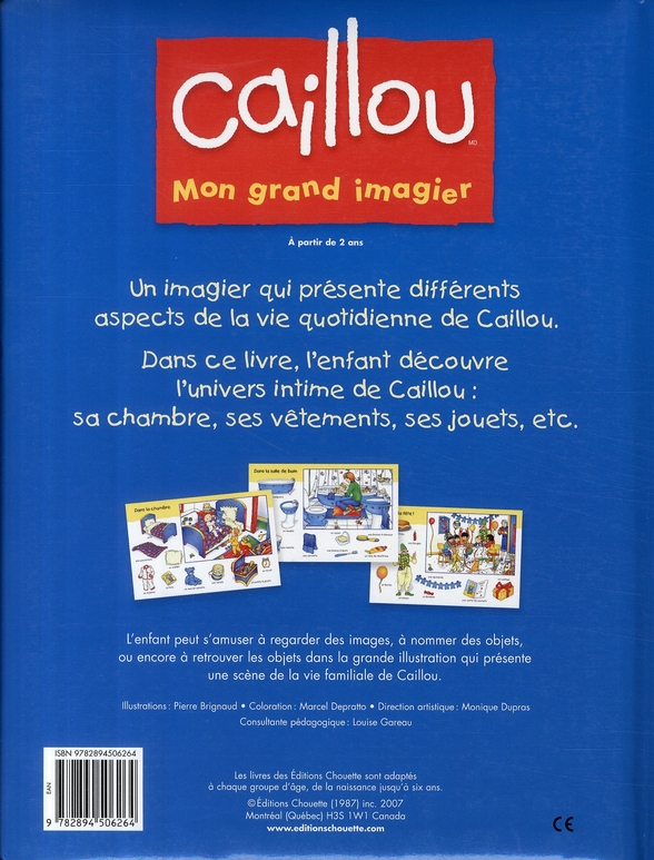 Caillou : mon grand imagier - dans ma maison : Pierre Brignaud ...