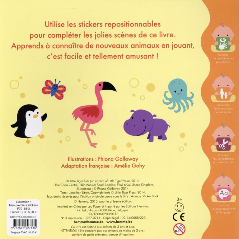 Les animaux - j'apprends avec des stickers ! : Collectif - 2508027634 ...