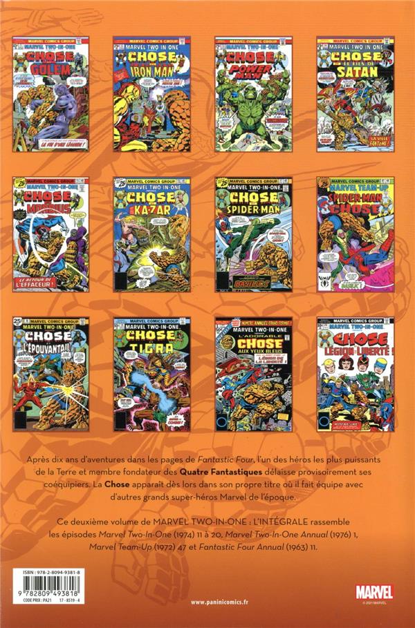 Marvel two-in-one : Intégrale vol.2 : 1975-1976, la chose et la légion ...