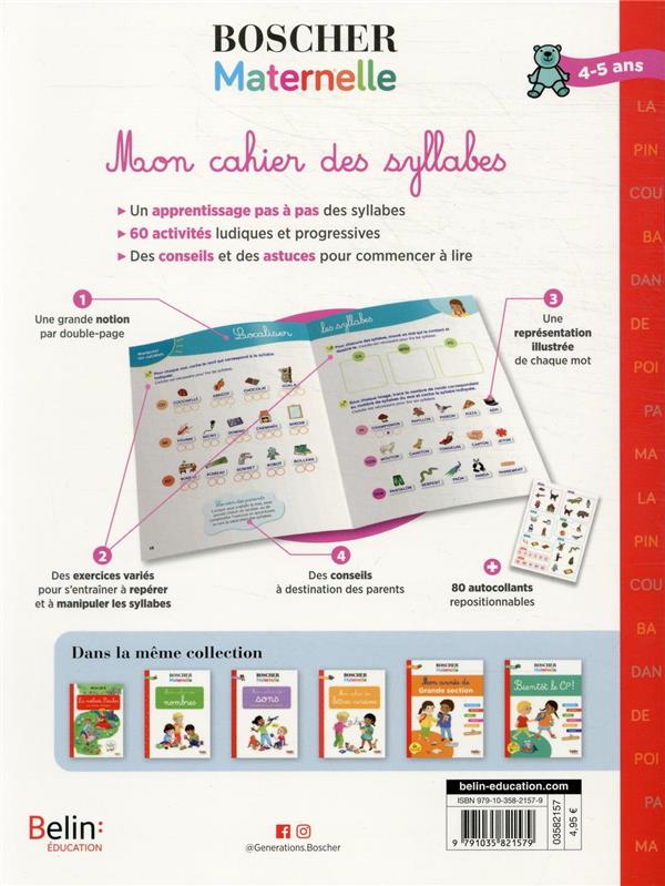 Mon cahier des syllabes - Livre Maternelle | Cultura