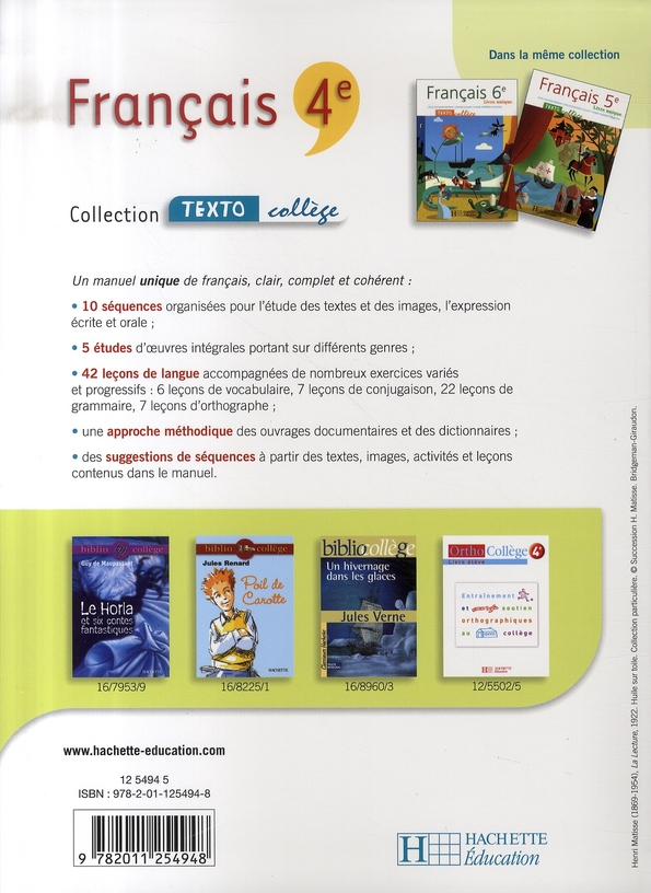 Français - 4ème - livre de l'élève (édition 2007) - 2011254949 ...