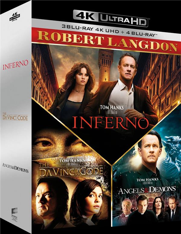 Robert Langdon - Da Vinci Code + Anges & démons + Inferno - Blu-ray Policier - Thriller - Blu ...