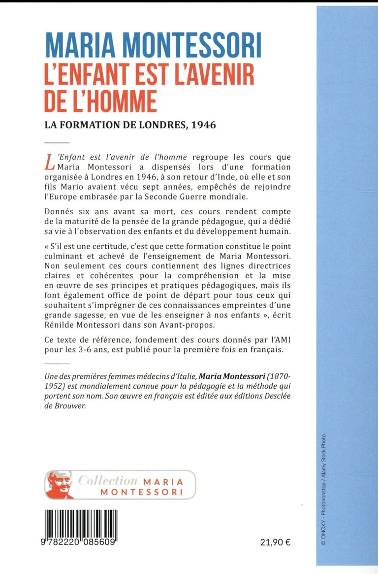 L'enfant est l'avenir de l'homme : Maria Montessori - 2220085600 ...