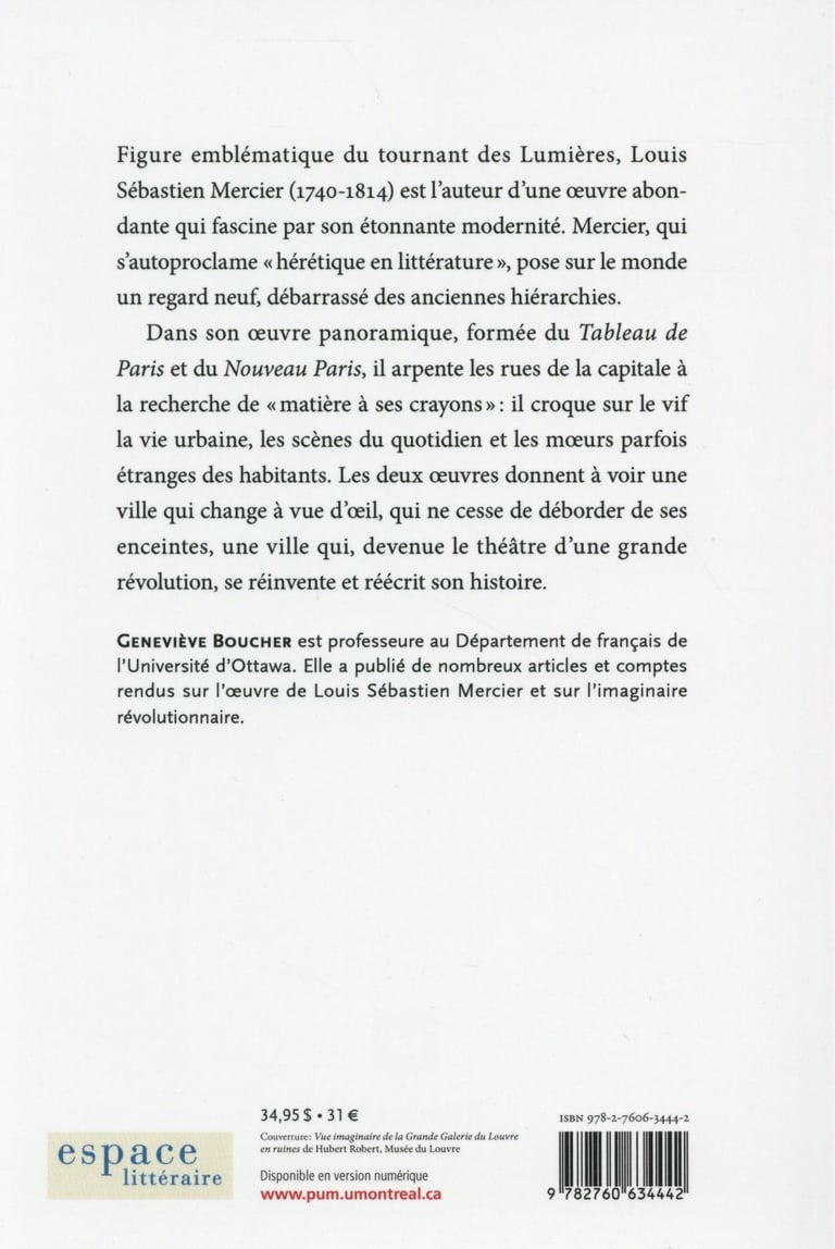 Ecrire le temps. les tableaux urbains de louis sebastien mercier ...