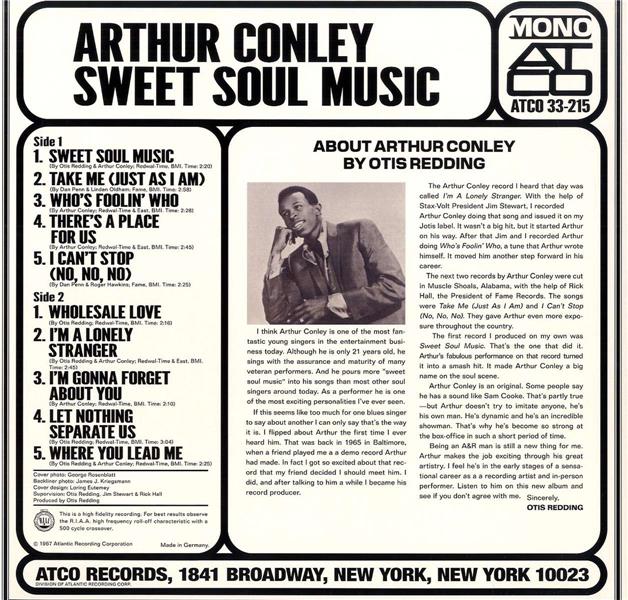 Sweet Soul Music (Atlantic 75) - limitée;colorée : Arthur Conley ...