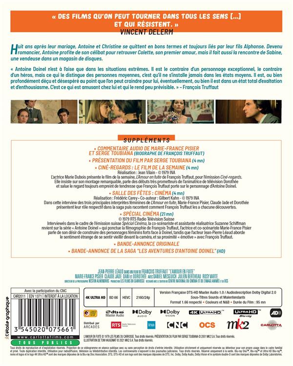L'Amour en fuite - Drame - Emotion - DVD | Cultura