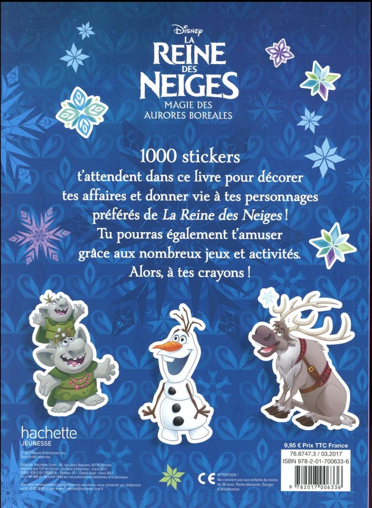 1000 stickers - la reine des neiges : Disney - 2017006335 - Livres jeux ...
