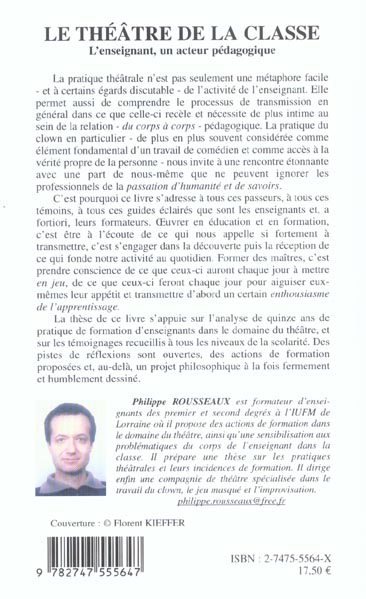 Le theatre de la classe - l'enseignant, un acteur pedagogique ...