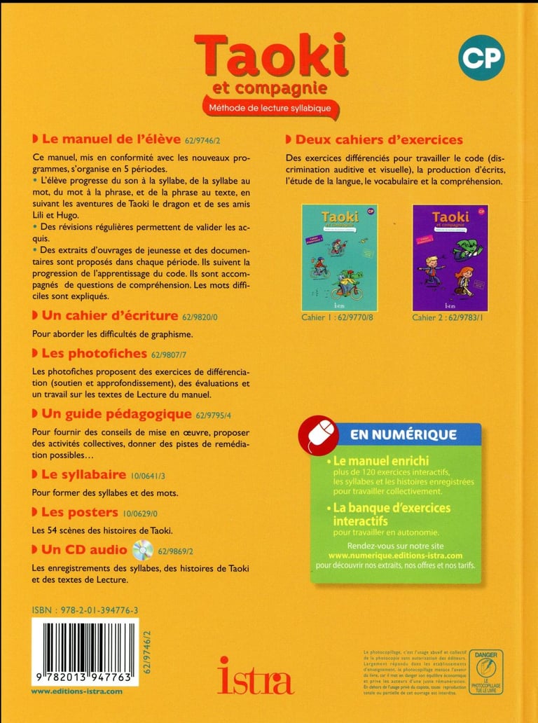 Taoki et compagnie - cp - livre de l'élève (édition 2017) : Isabelle Carlier,Angélique Le Van ...