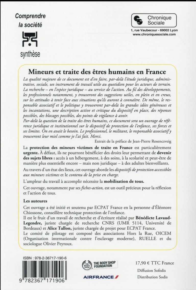 Mineurs et traite des êtres humains en France : Alice Tallon,Bénédicte ...