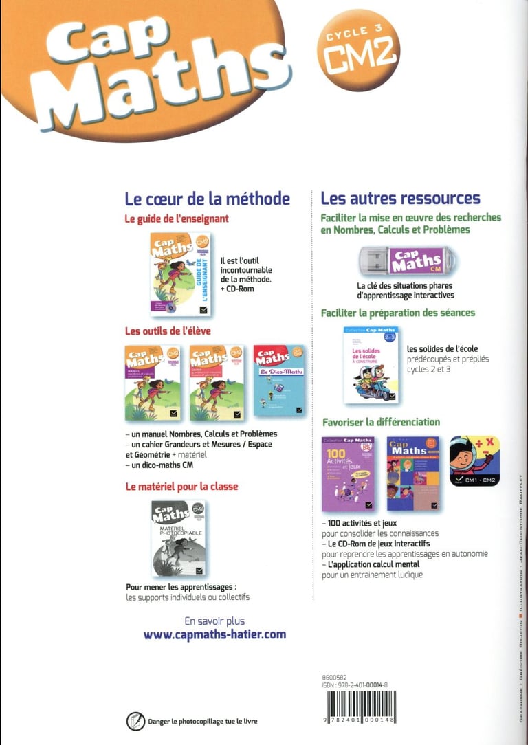 Cap maths : CM2 - cahier de géometrie (édition 2017) : Collectif - 2401000143 - Manuels ...