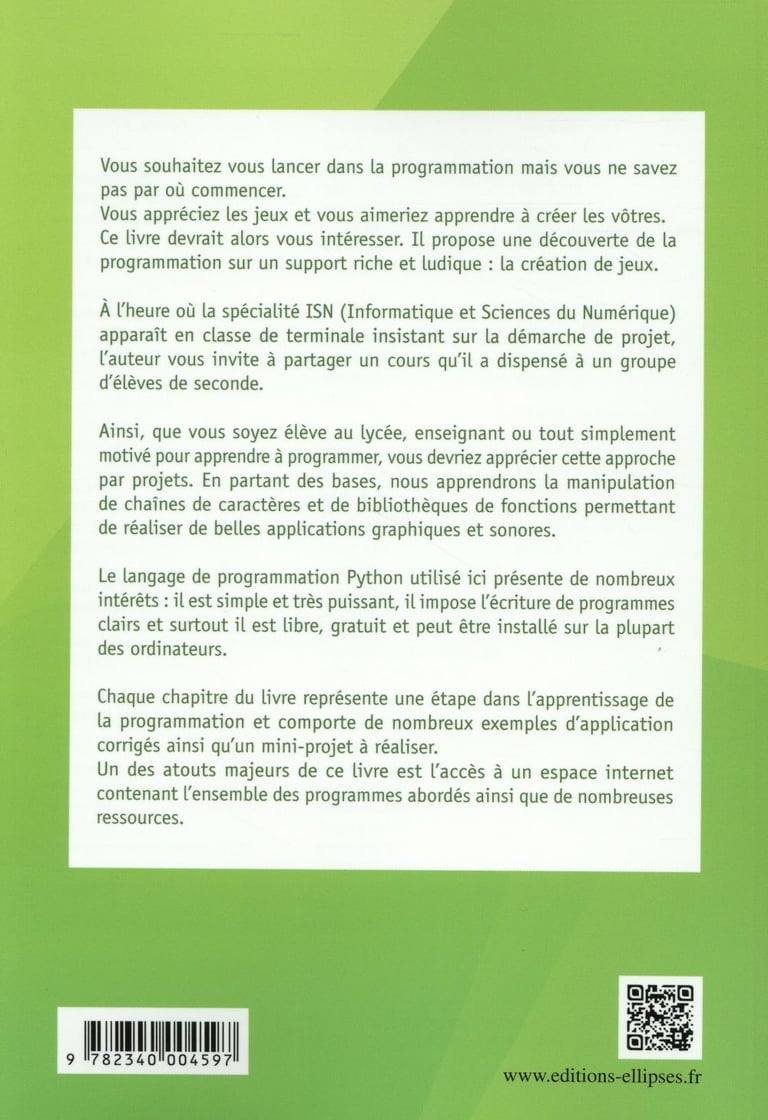 Apprendre la programmation par le jeu - à la decouverte du langage ...