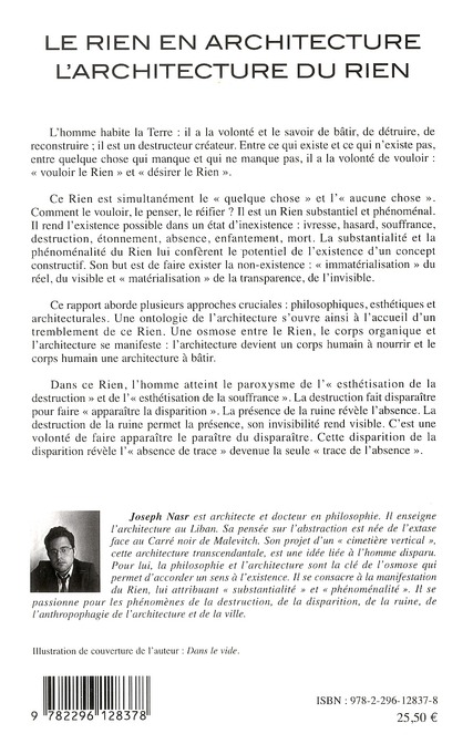 Le rien en architecture, l'architecture du rien : Joseph Nasr - 2296128378 - Architecture ...