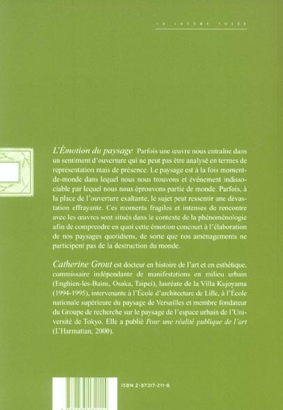 L'émotion du paysage : ouverture et dévastation : Catherine Grout ...