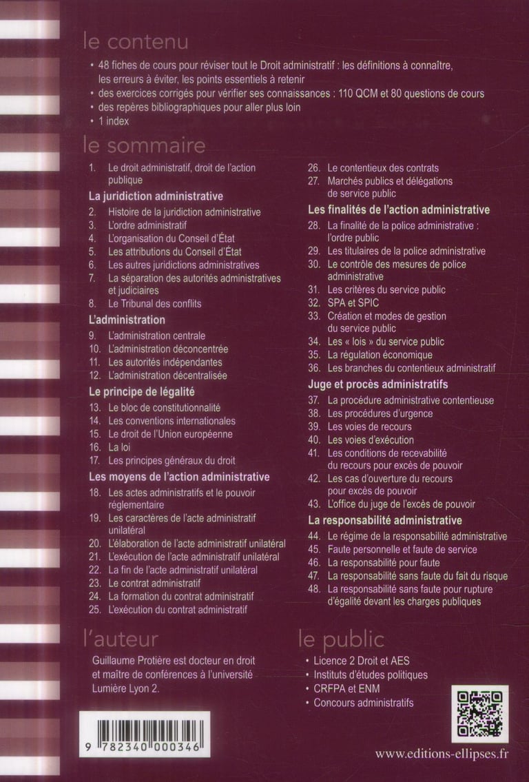Fiches de droit administratif, 2e edition : Guillaume Protière - 2340000343 | Cultura