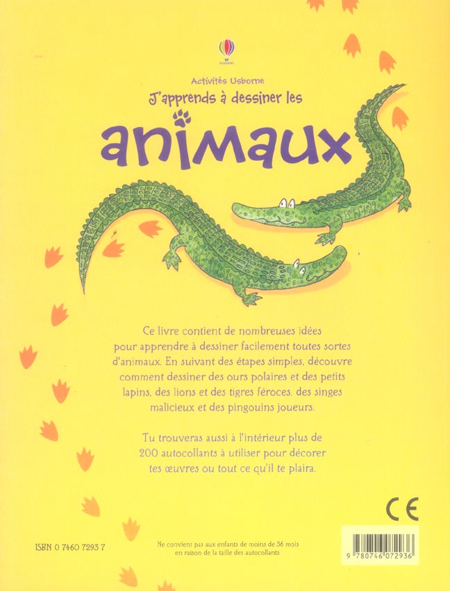 J'apprends a dessiner - les animaux - 0746072937 - Livres jeux et d ...