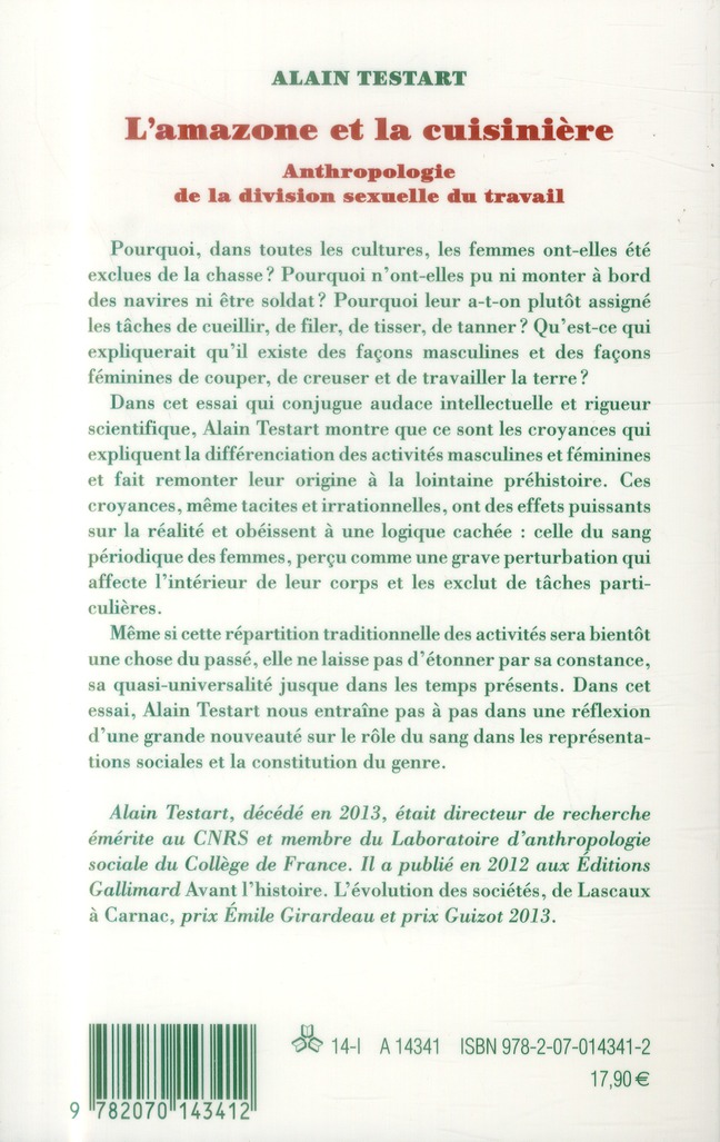 L'amazone et la cuisinière - anthropologie de la division sexuelle du ...