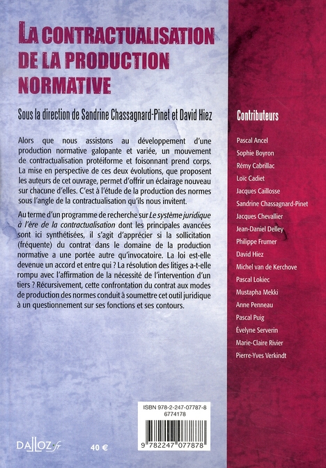 La contractualisation dans la procédure normative - 2247077870 - Livre ...